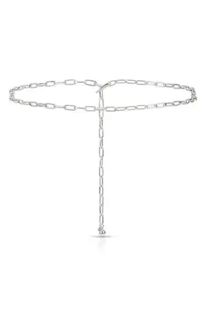Ettika Ettika Paper Clip Chain Belt Silver