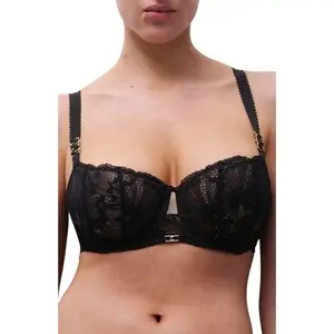Chantelle Muse Underwire Lace Unlined Demi Bra - Black