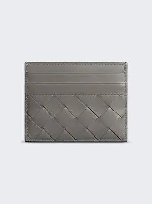 Bottega Veneta Intrecciato Credit Card Case Midnight And Basalt - Navy