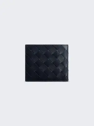 Bottega Veneta Intrecciato Bi-fold Wallet Midnight And Basalt