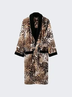 Roberto Cavalli Bath Robe Leopard - Brown