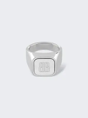 Balenciaga Nano Signet Ring - Silver