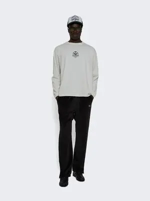 Rhude Grand Cru Crest Long Sleeve Tee Vintage And Black - White