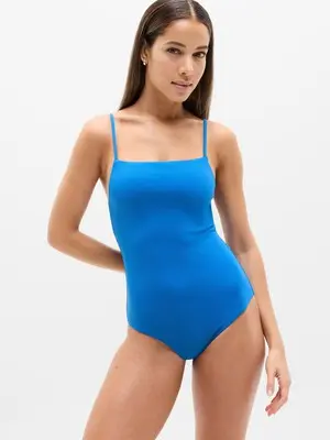 Athleta Straight Neck One-Piece Swimsuit Breaker