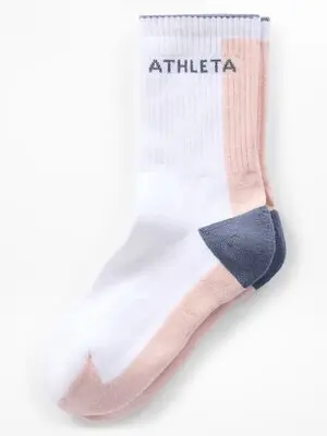 Athleta Everyday Crew Socks - Pink Sand/slate