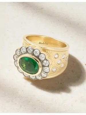 MARLO LAZ Alexandra 14-karat Emerald Diamond Ring - Gold