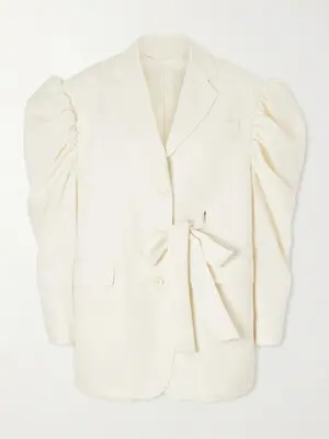 Simone Rocha Woven Open-back Blazer - Cream