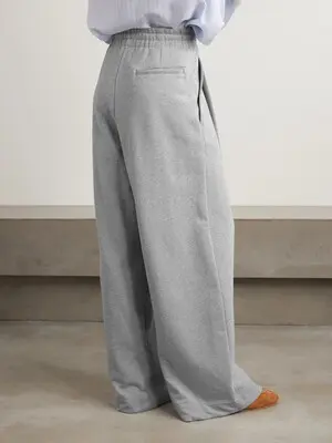 Dries Van Noten Pleated Wide-leg Cotton-jersey Track Pants