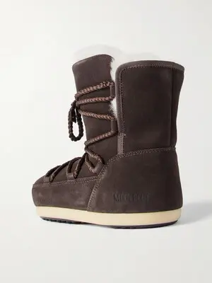 Moon Boot Evx Shearling-lined Suede Snow Boots
