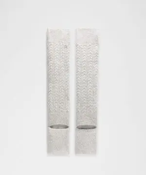 Lululemon Wool-blend Cable-knit Leg Warmers - Heathered Misty Grey