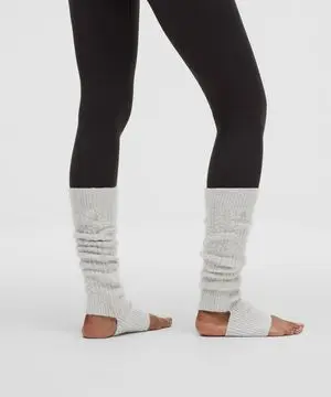 Lululemon Wool-blend Cable-knit Leg Warmers - Heathered Misty Grey