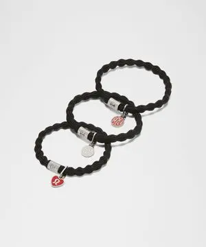Lululemon Charm Hair Ties - Black/silver