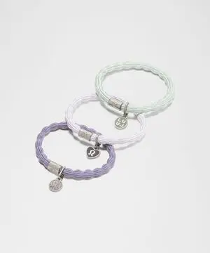 Lululemon Charm Hair Ties - Fog Green/faint Lavender/grape Mist/silver