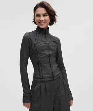 Lululemon Define Cropped Jacket - Heathered Herringbone Heathered Deep Coal Black