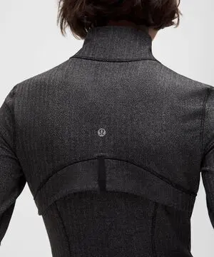 Lululemon Define Cropped Jacket - Heathered Herringbone Heathered Deep Coal Black