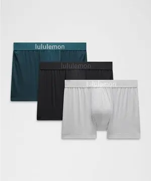 Lululemon Soft Stretch Active Boxer Brief 3 - Black/indochine Blue/silver Drop
