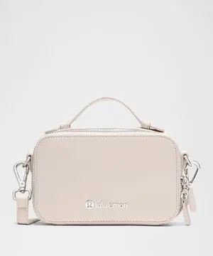 Lululemon Leather Alternative Camera Crossbody Bag - Cashew/silver