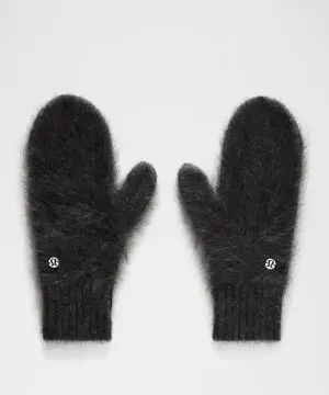 Lululemon Fuzzy Cashmere Mittens - Heathered Light Onyx