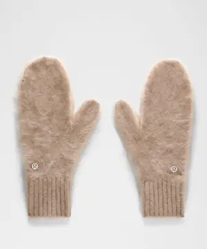 Lululemon Fuzzy Cashmere Mittens Heathered Nutmeg