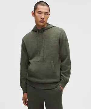 Lululemon Merino Wool Pullover Hoodie - Heathered Olive Brown