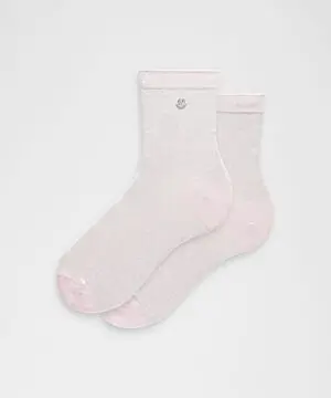 Lululemon Glitter Quarter Socks - Blissful Pink
