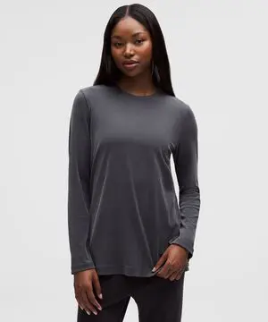 Lululemon Ribbed Drapey Softstreme Long-sleeve Tunic - Coal