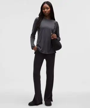 Lululemon Ribbed Drapey Softstreme Long-sleeve Tunic - Coal