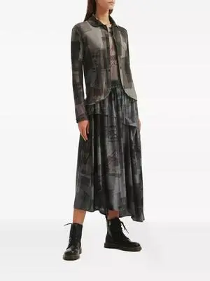Y’s Newspaper-print Skirt