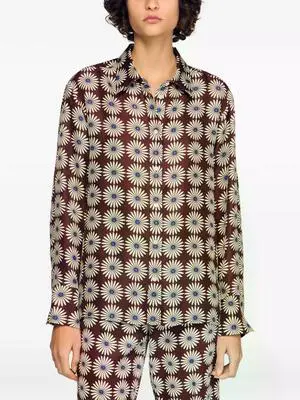 Sandro Floral-print Silk Shirt