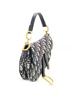 Dior Saddle Oblique Canvas Mini Shoulder Bag - Blue
