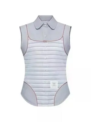 Thom Browne Striped Sleeveless Shirt