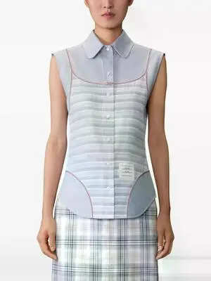 Thom Browne Striped Sleeveless Shirt
