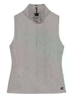COURREGES Houndstooth Top With Buckle Detail