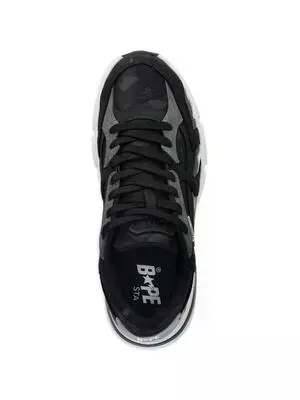 A BATHING APE Shark Sta #1 Panelled Sneakers - Black