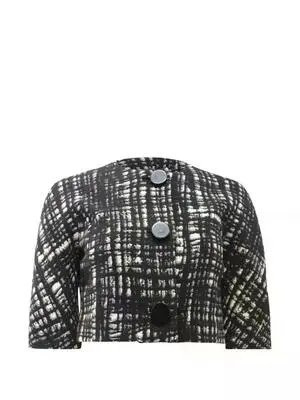 Michael Kors Tweed Single-breasted Cropped Blazer