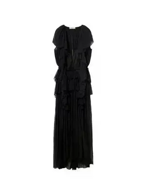 Blumarine Ruffled Lace Dress - Black