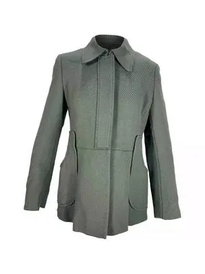 Prada Herringbone Single-breasted Pea Coat
