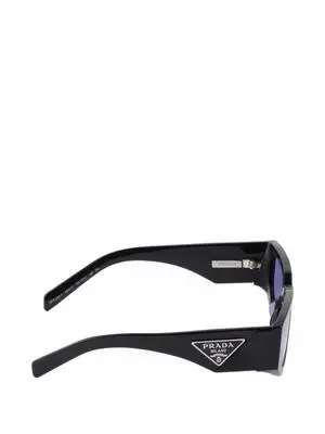 Prada Rectangle-frame Sunglasses With Triangle Logo - Black