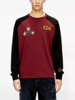DIESEL® Appliqué Raglan Long Sleeve T-shirt