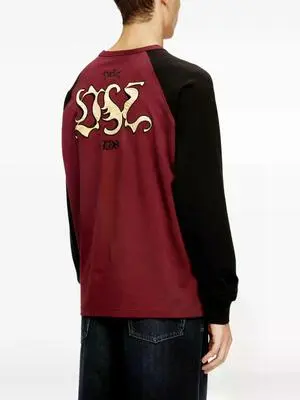 DIESEL® Appliqué Raglan Long Sleeve T-shirt