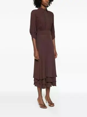 Elisabetta Franchi Tiered Ruffled Midi Dress