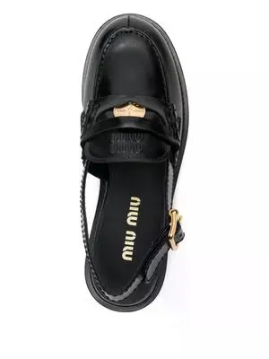 Miu Miu Logo-plaque Slingback Loafers