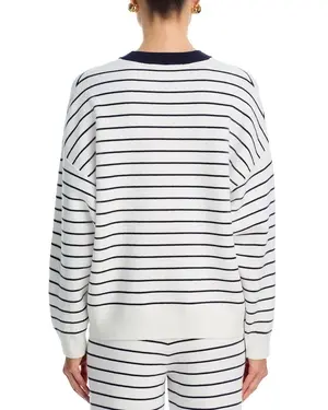 French Connection Marley Striped Sweater - White/marine
