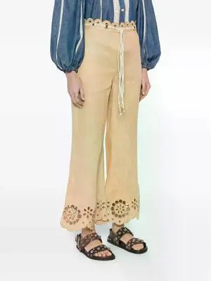 Zimmermann Eyelet-detail Trousers - Neutrals