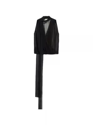 Blumarine Georgette Sash Top - Black