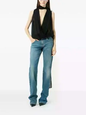 Blumarine Georgette Sash Top - Black