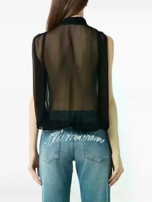 Blumarine Georgette Sash Top - Black