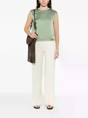 FORTE_FORTE Trimmed Blouse - Green