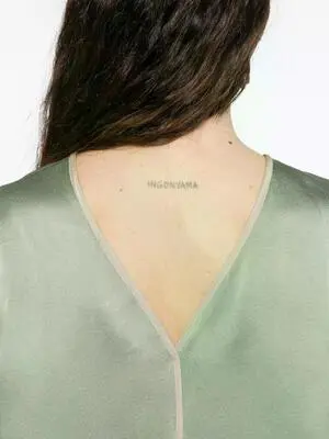 FORTE_FORTE Trimmed Blouse - Green