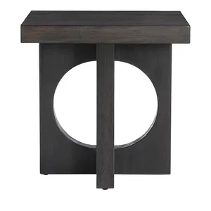 BERNHARDT Micah Side Table - Wirebrushed Oak In Black Truffle Finish